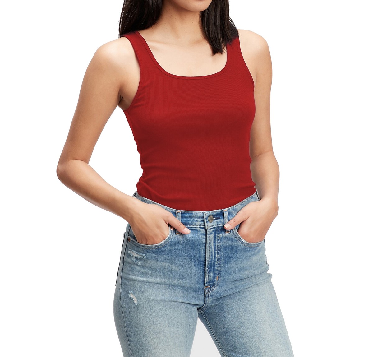 Womens 100 Cotton Ribbed Tank Tops