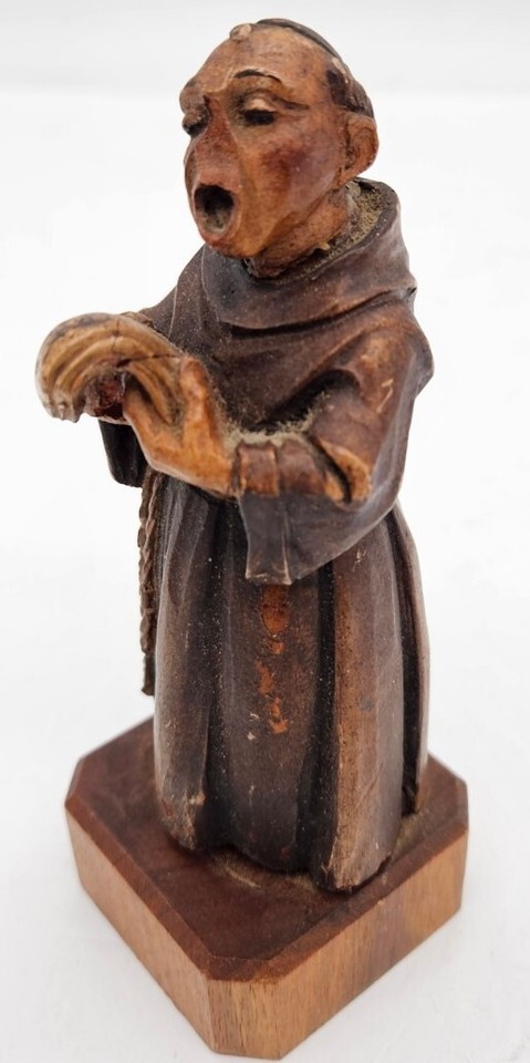 Faux Wood Carving Anri Toriart Monk Singing Music Collectible Catholic ...