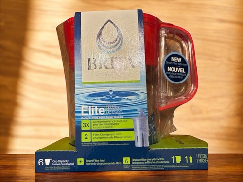 Brita Denali Pitcher with Elite Filter/Smart Light Alert/6-Cup/Red | eBay