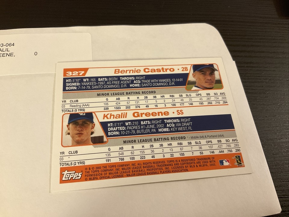 KHALIL GREENE 2004 Topps #327 Baseball Card AUTO AUTOGRAPH Signed | eBay