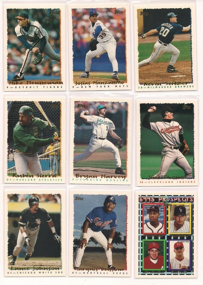1995 Topps Baseball Trading Cards U Pick / Choose f/ List CHOICE #s 251 ...