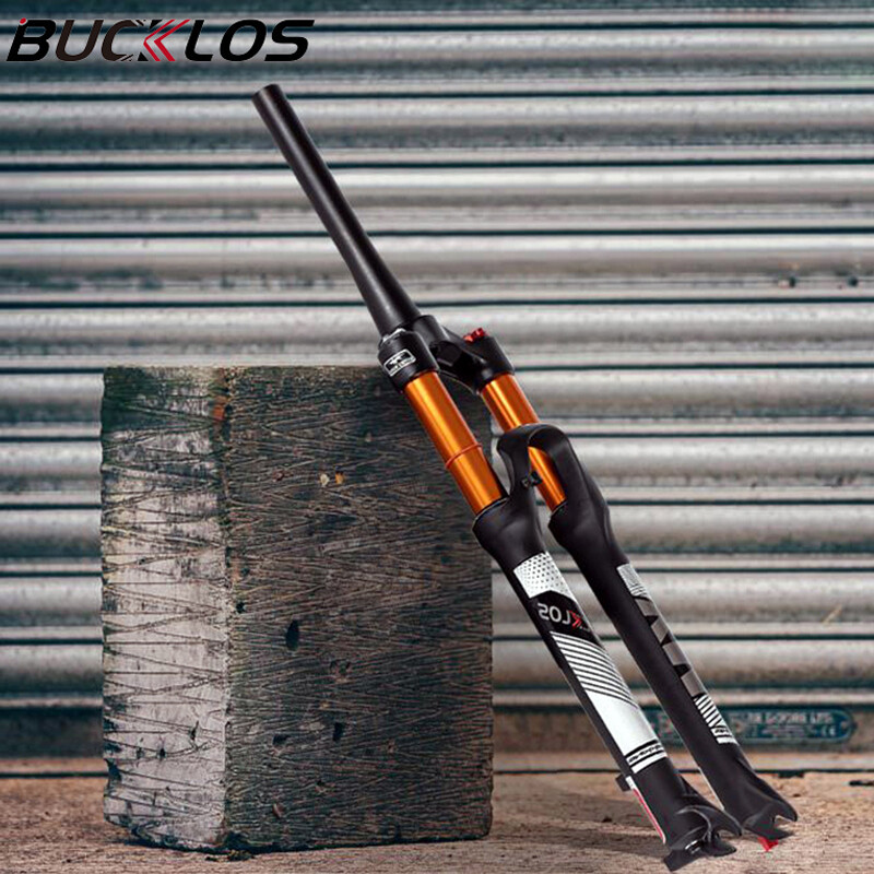 27.5" MTB Bike Air Suspension Fork Remote 120mm Travel 1-1/8" Disc Brake 9mm QR | eBay