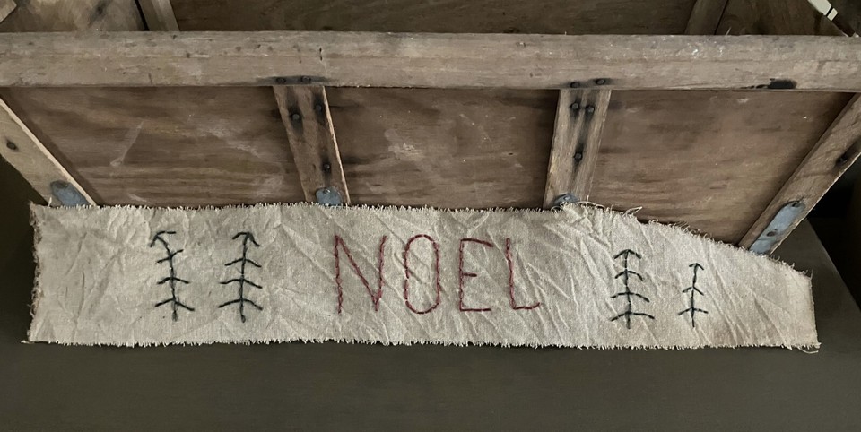 Primitive Merry Christmas and Noel Cross Stitch, no frame | eBay