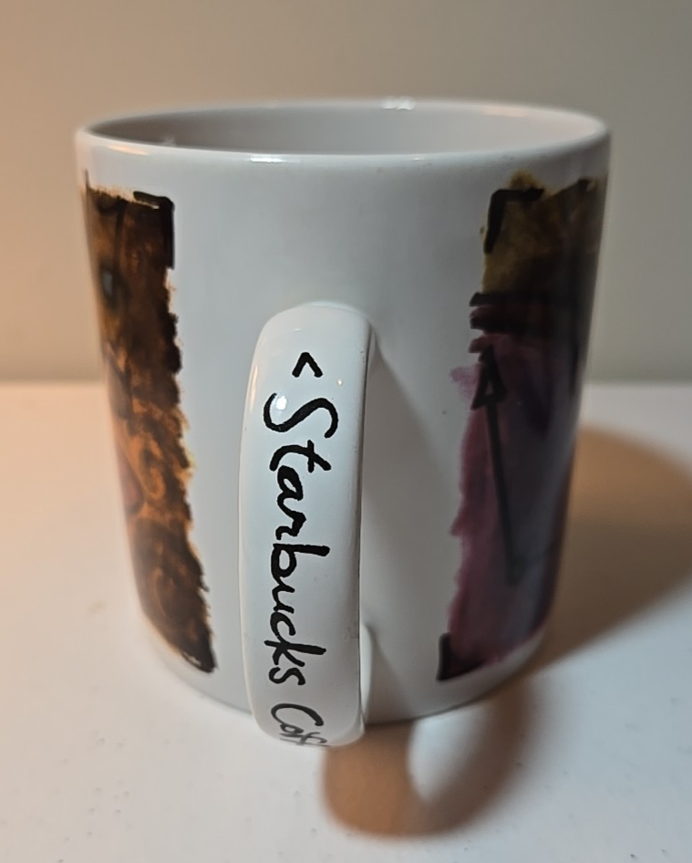 Starbucks Vintage 90s Large Venti 20oz Coffee Mug Surrealist Art | eBay