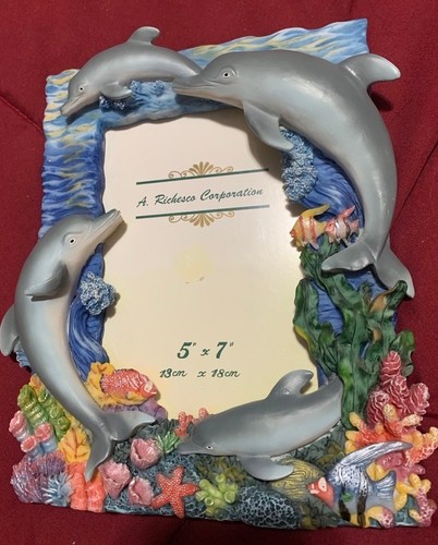 Sea life Group of dolphins 5x7 picture frame Beautiful | eBay