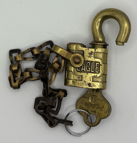 Vintage Miniature Brass Eagle Lock with key (L34) | eBay