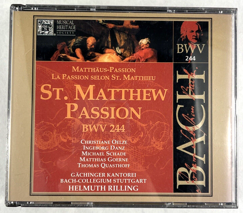 Bach: St. Matthew Passion, BWN 244 Helmuth Rilling, Conductor CD 3-Disc ...