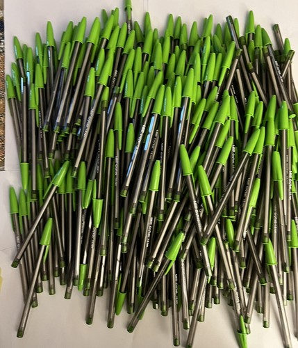 HUGE Lot of 500 GREEN Bic Cristal Ballpoint Pens 1.6mm BOLD POINT ...