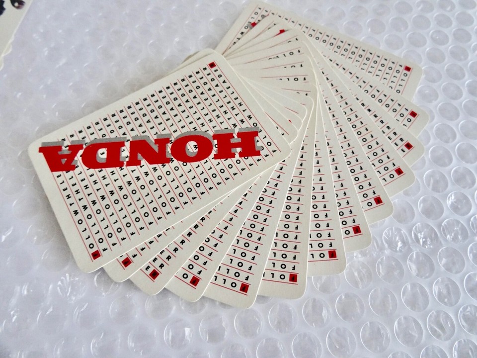 hONDA FOLLOW THE LEADER PLAYING CARDS GOLDWING EMBLEM DOUBLE PINBACK ...