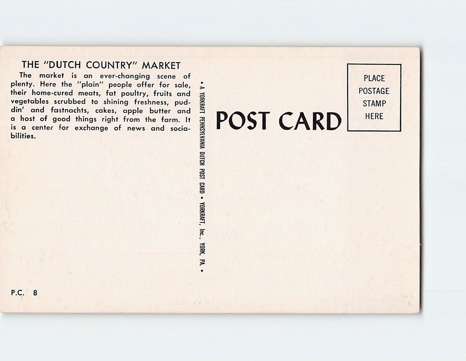 Postcard The "Dutch Country" Market Lancaster Pennsylvania | eBay