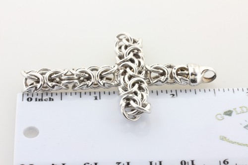 LIRM Italy Sterling Silver 925 Byzantine Chain Link Religious Cross ...