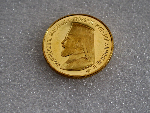 1966 Republic Of Cyprus Full 22 Ct Gold Sovereign Coin Archbishop ...