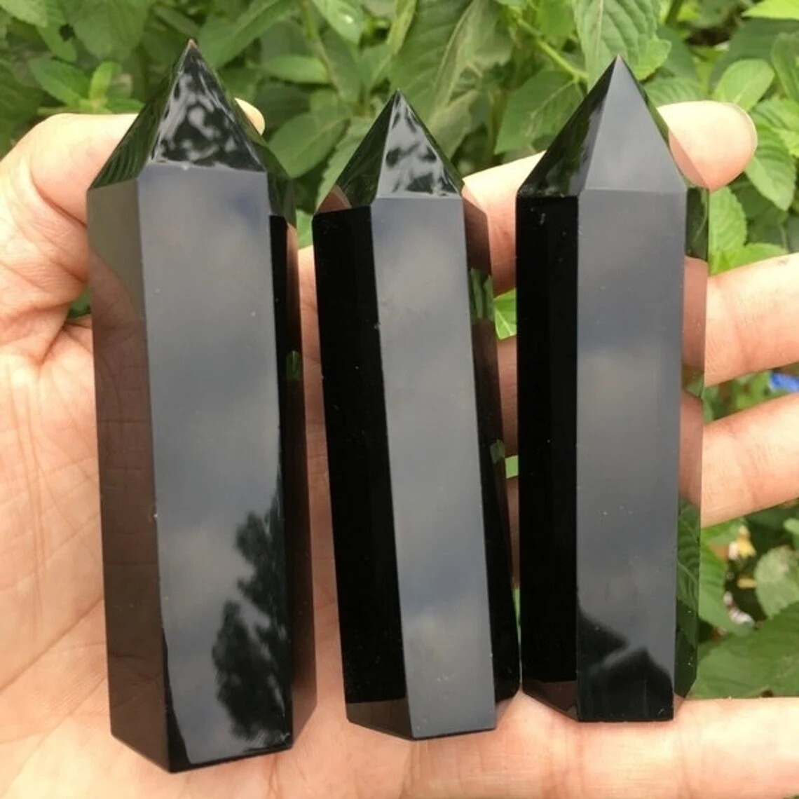3'' Obsidian Point Obelisk Natural Crystal Tower Decoration for ...