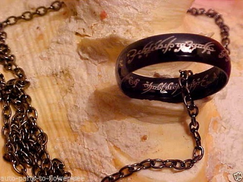SIZE12 BLACK TONE MAGIC RING OF THE LORD OF RING THE ONE RING BILBOs ...
