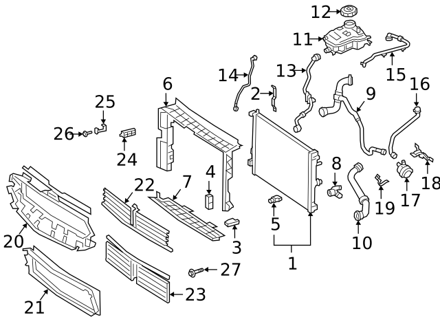 Mercedes-Benz Front Lower Center Radiator Support Air Duct A2478803202 ...