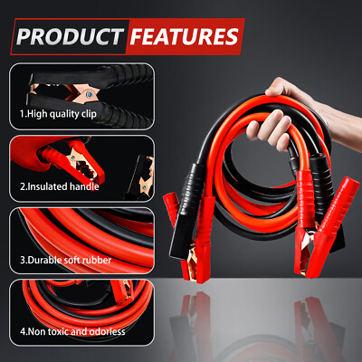 Auto Jumper Cables 0/1/2 Gauge 3000A 20Ft Automotive Booster Cables for ...