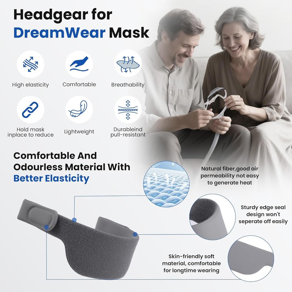 4Packs Headgear with Arms Compatible with DreamWear Nasal Mask or Gel ...