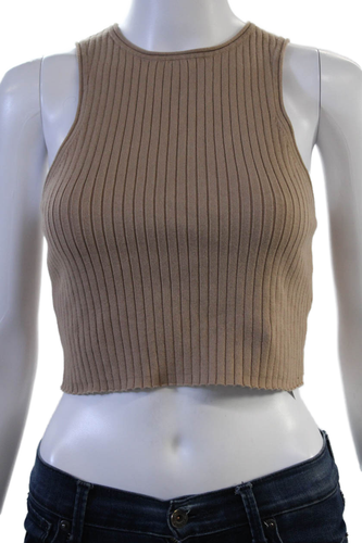 Reformation Womens Cropped Striped Tank Brown Organic Cotton Size XS | eBay