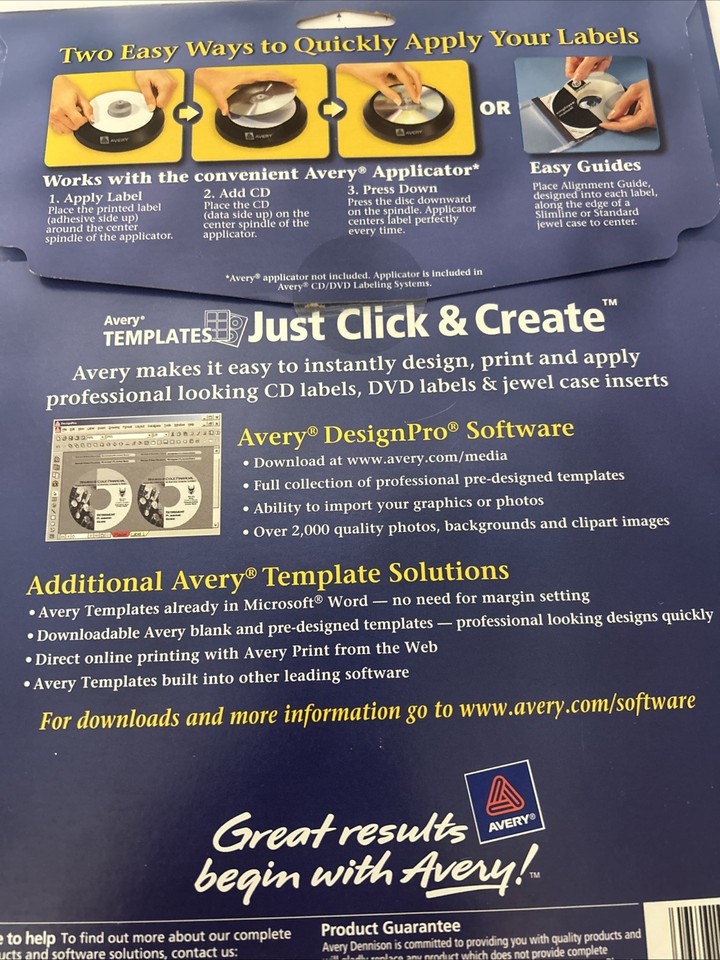 Avery CD/DVD Disc Labels, Matte White, 40 Labels / AVE5692 / FOR LASER ...