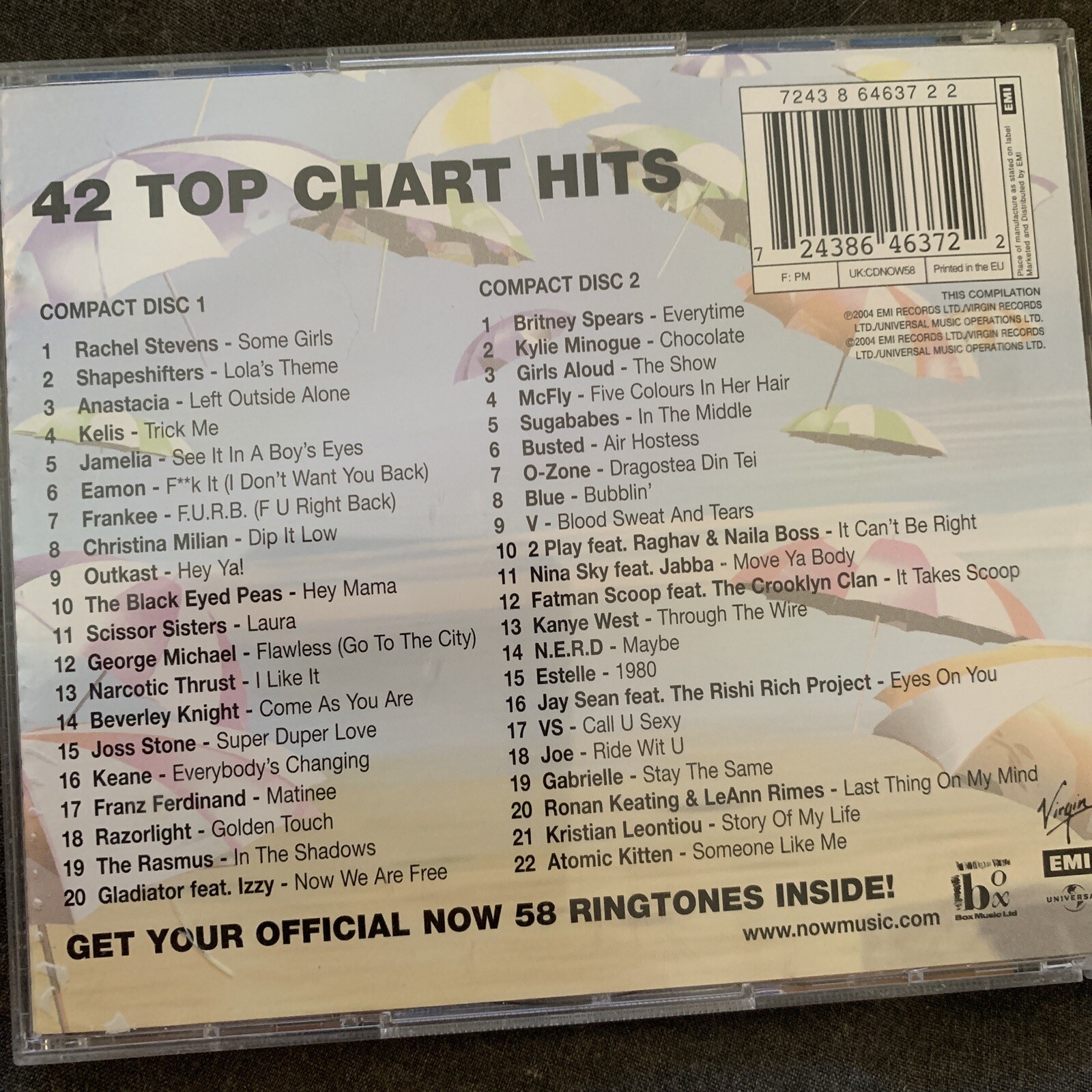 Now That's What I Call Music! 58 by Various Artists (CD, 2004)(b81/10 ...