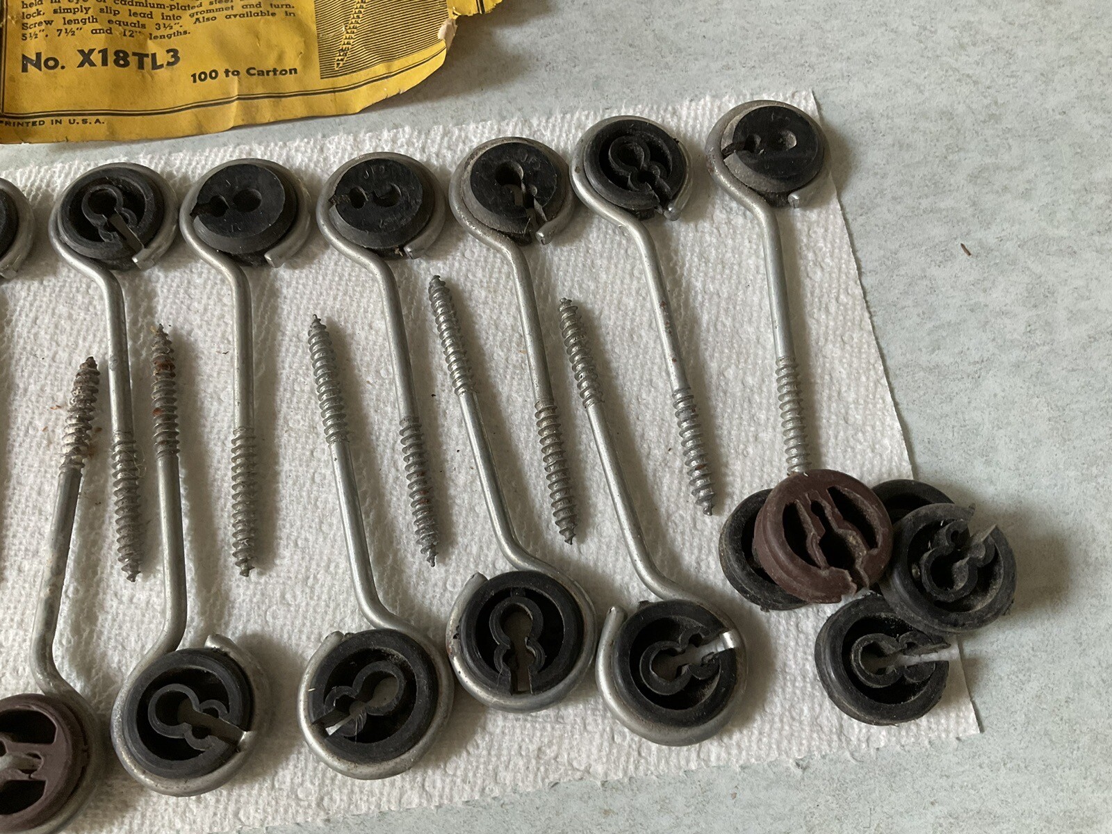 18 Vintage JFD 3 1/2” Insulator Screws NO. X18TL3 With Polyethylene ...