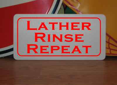 LATHER RINSE REPEAT Metal Sign 40's 50s Retro Vintage Style HAIR Beauty ...