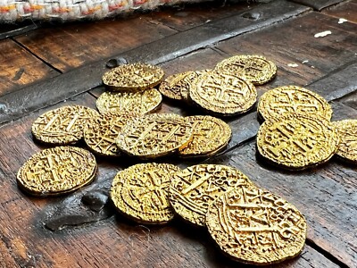 Doubloon One Golden Spanish Coin Pirate Treasure Cosplay Games LARP | eBay