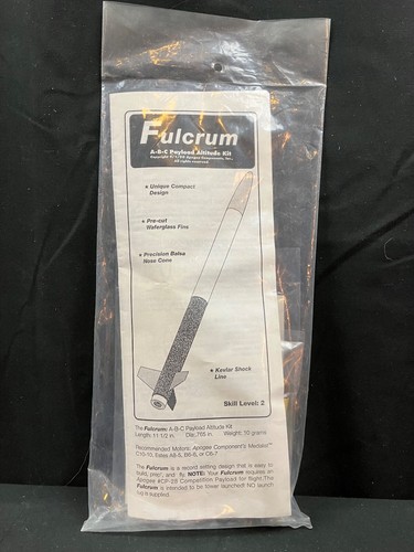 Vintage Sealed Apogee Fulcrum A,B,C Payload Competition Flying Model ...