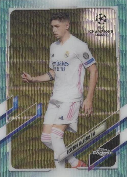 2020-21 Topps Chrome UCL - Federico Valverde #67 Aqua Wave Refractor ...