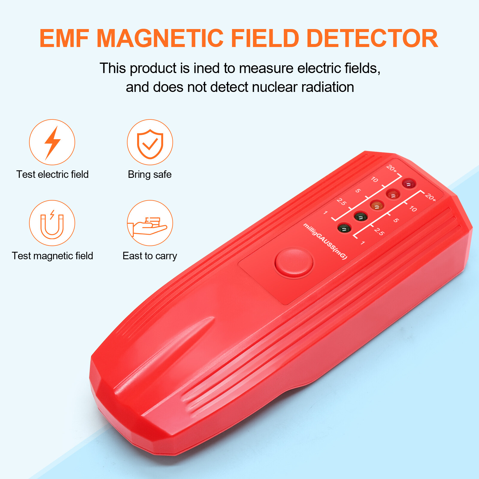 MY# Portable Gauss Meter 5 LED for Abnormal Wave Research EMF Testing ...