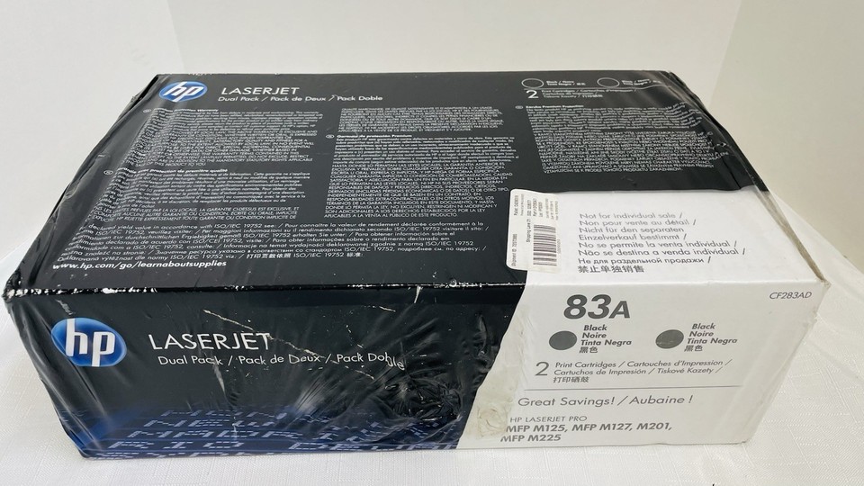 HP 83A (CF283AD) Black Original LaserJet Toner Cartridge - 2 Pack | eBay