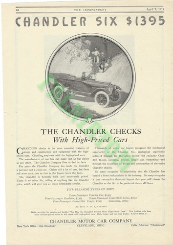 1917 Print Ad - Chandler Motor Car - White Motor Company | eBay