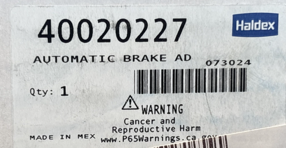 ~ NEW GENUINE HALDEX AUTOMATIC SLACK ADJUSTER ~ 40020227 | eBay