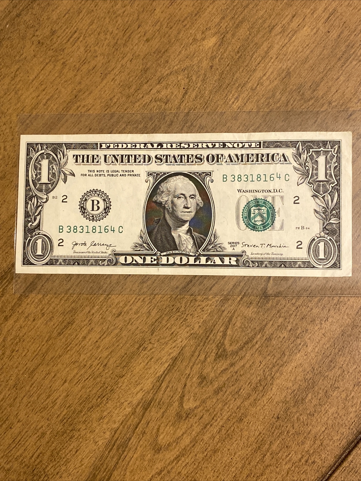 2017 $1 One Dollar Bill Misaligned Serial Number Odometer or Gas Pump ...