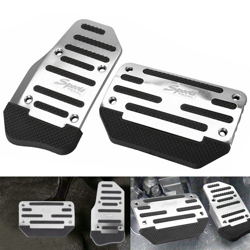 SILVER Non-Slip Automatic Gas Brake Foot Pedal Pad Cover Car ...