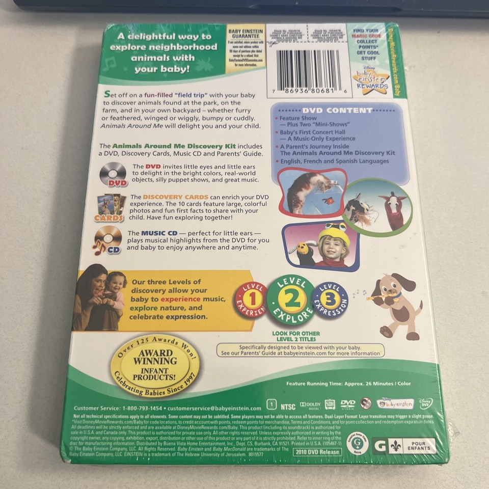 Brand New Baby Einstein: Animals Around Me Discovery Kit (DVD, 2010 ...