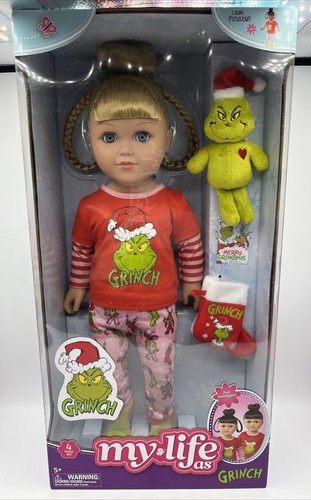 My Life As Poseable Grinch Sleepover 18 Inch Doll Blonde Hair Blue Eyes