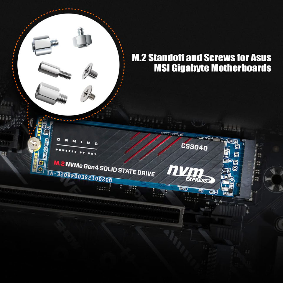 30PC M.2 Nvme SSD Screw Kit, M.2 Standoff and Mounting Screws for Asus ...