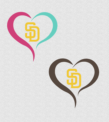 San Diego Padres Heart with Logo City Connect Colors | eBay