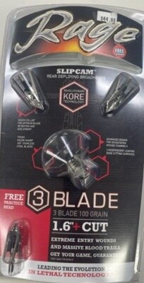 Rage 3 Blade Kore 100 Grain Broadheads | eBay