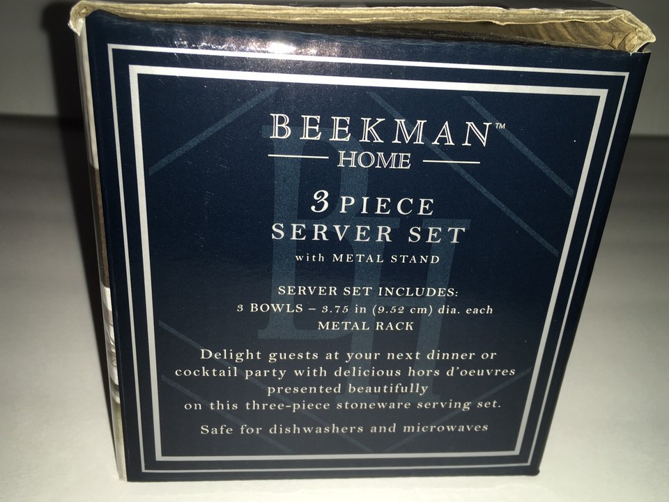 Beekman Home 3 Piece Server Set With Metal Stand - BRAND NEW | eBay