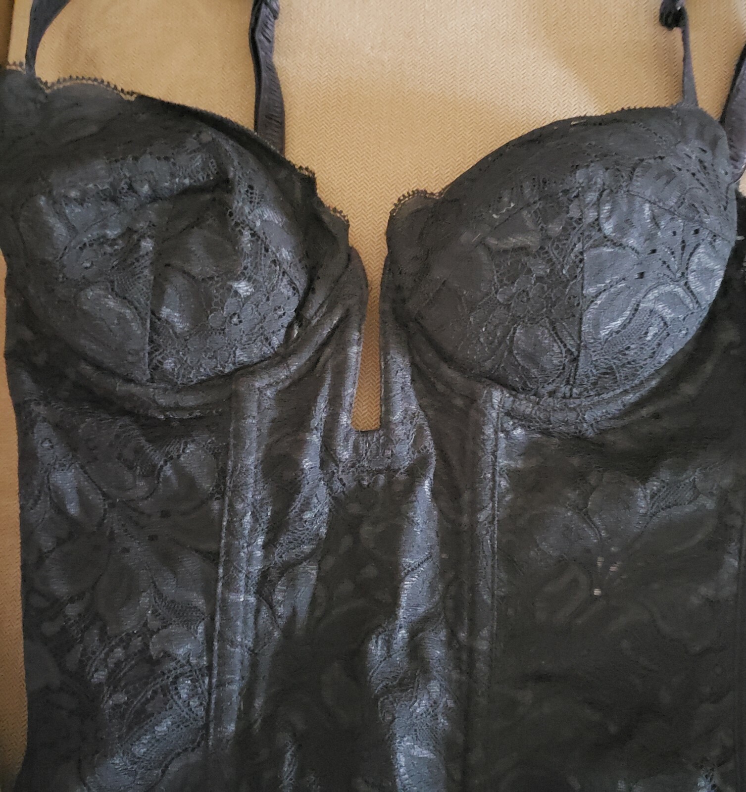 Nordstrom Intimates Black Lace Push Up Bustier Corset… Gem