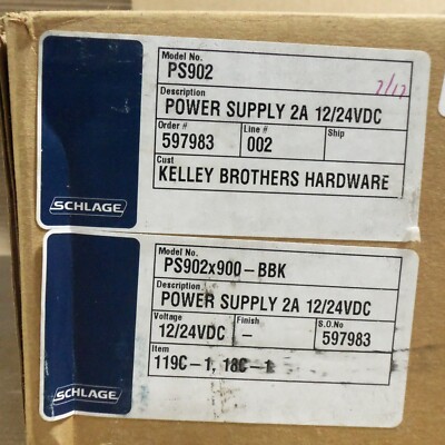 NEW SCHLAGE PS902 CLASS 2 POWER SUPPLY PANEL BOX FIRE ALARM CIRCUIT ...