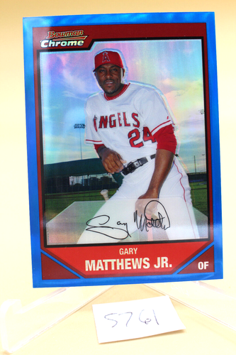 2007 Bowman Chrome Blue Refractors Baseball Card #39 Gary Matthews Jr ...