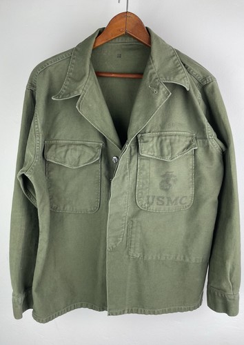 P56 US Military Field Shirt Jacket Marine Corps Sateen USMC Stencil ...
