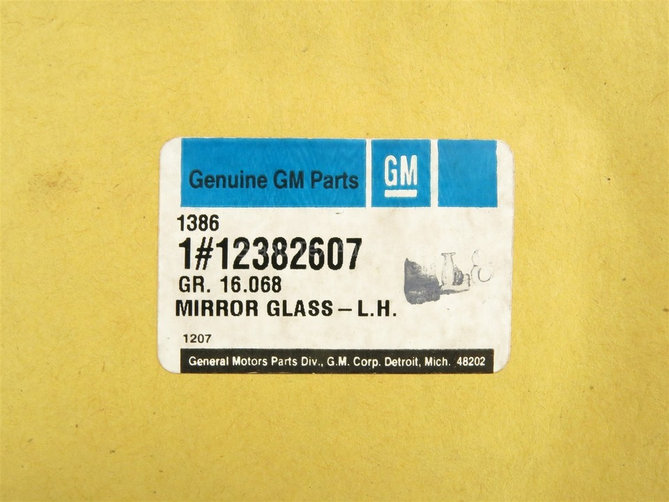 NEW OEM GM Outside Mirror Glass LH 12382607 Chevrolet GMC C/K Truck ...