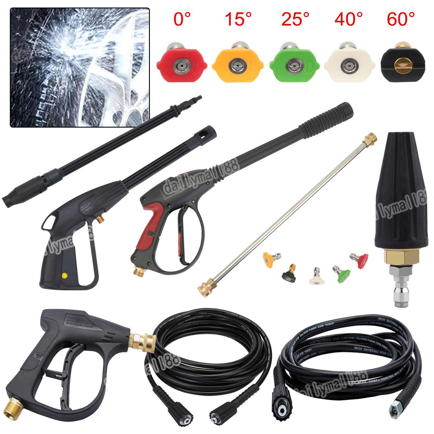 High Pressure Washer Spray Gun Car Jet Lance Power Washing Hose Pipe ...