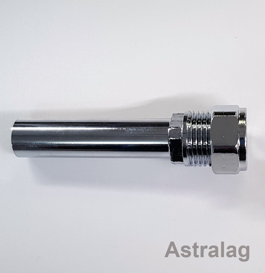 60mm Chrome Radiator Valve Extension Tail - 1/2" TRV (Can be cut down ...