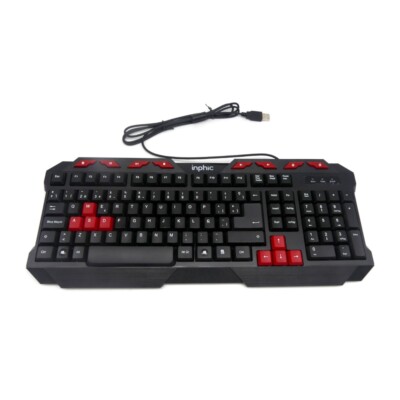 Inphic V610 Qwerty Computer Keyboard USB 112 Buttons Plug & Play for ...