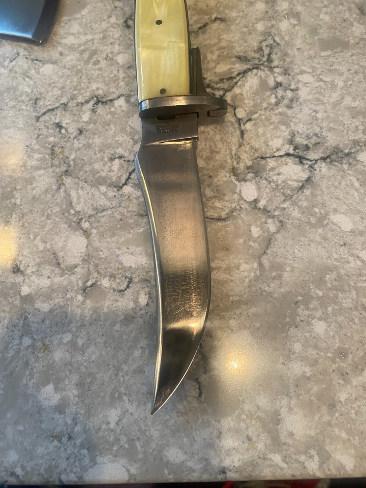 Vintage Western Knife and Hatchet Combo Camp Axe Yellow Cracked Ice ...